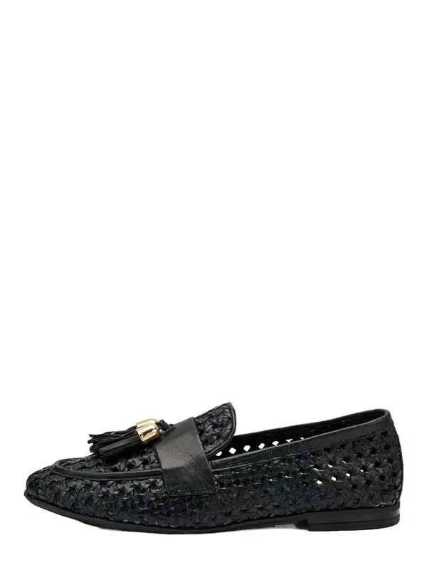 FRAU Woven Tassel Loafers - Black
