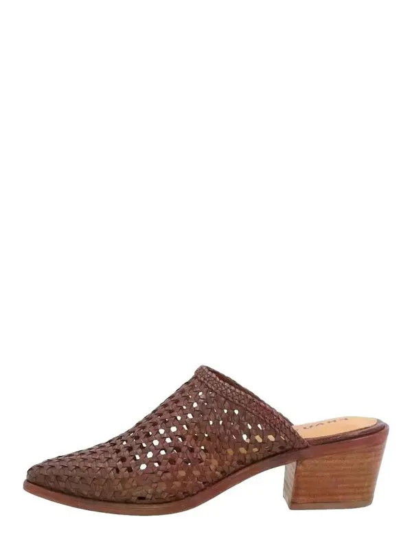 FRAU Hand-woven Leather Mules - Brown