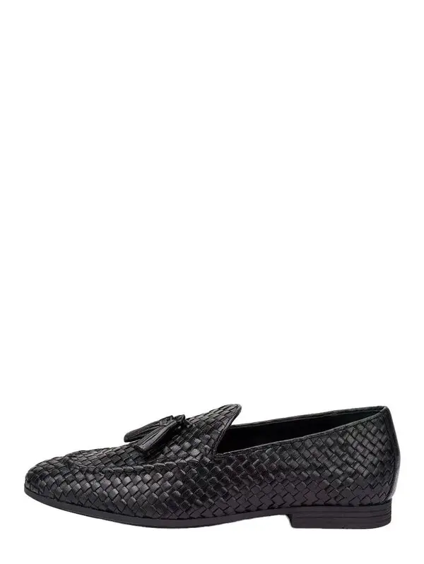 FRAU Woven Tassel Loafers - Black
