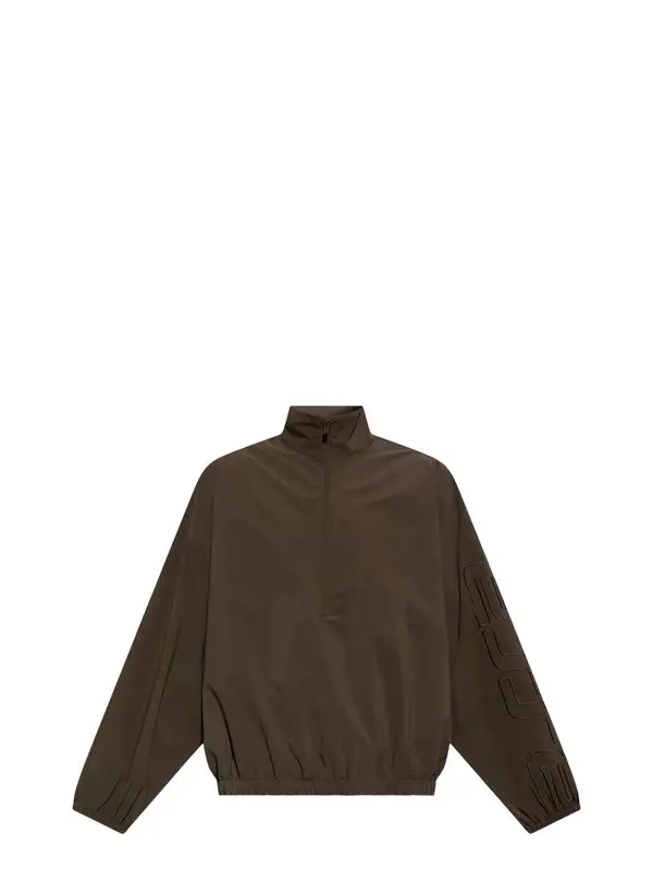 Fear Of God Essentials Logo-embroidered Half-zip Sweatshirt - Brown