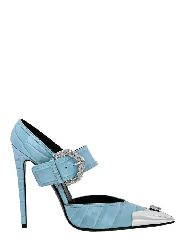 Philipp Plein Crocodile-embossed Pumps - Blue