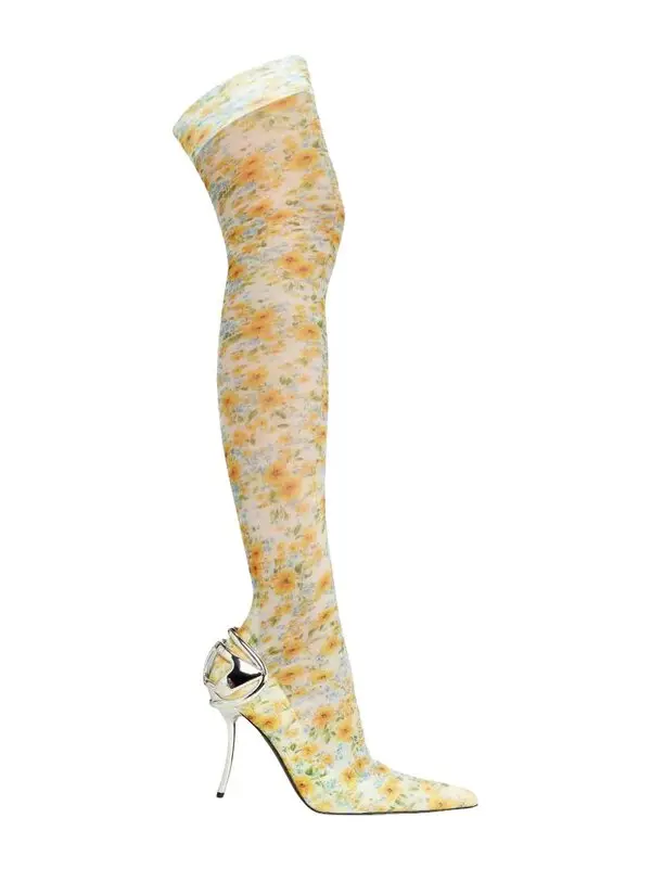 DIESEL® D-ten&half Floral-pattern Sock Boots - Yellow