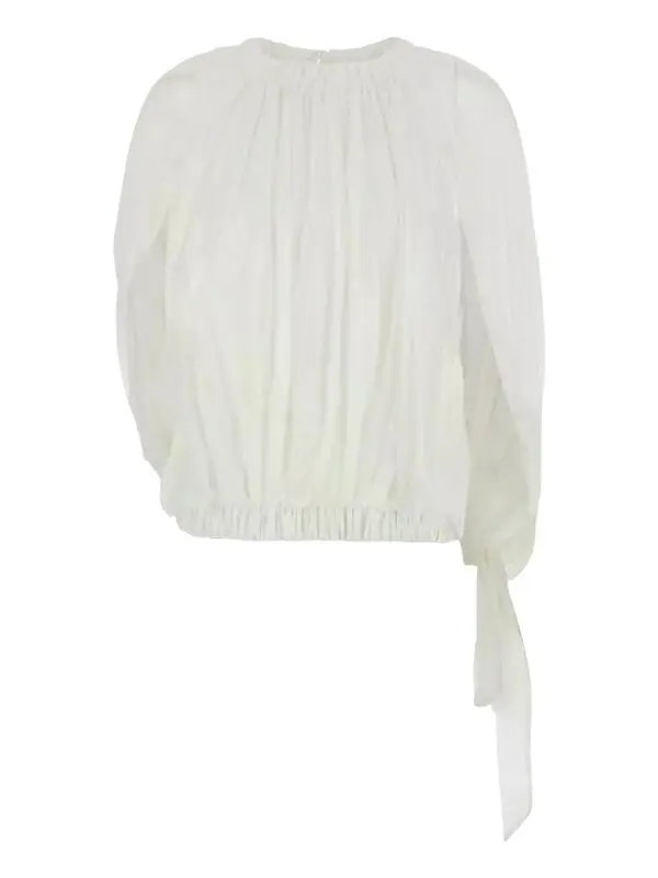 SEMICOUTURE Gathered Tie-detail Blouse - White