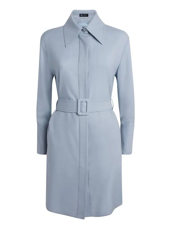 Colombo Cashmere Oversized Belted Shirt - Blue