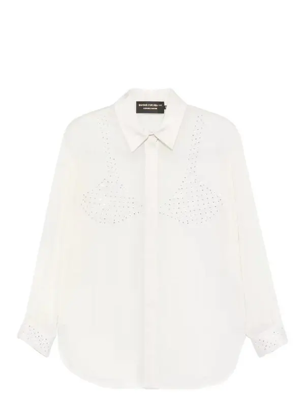 SIMONA CORSELLINI Crystal-embellished Shirt - Neutrals