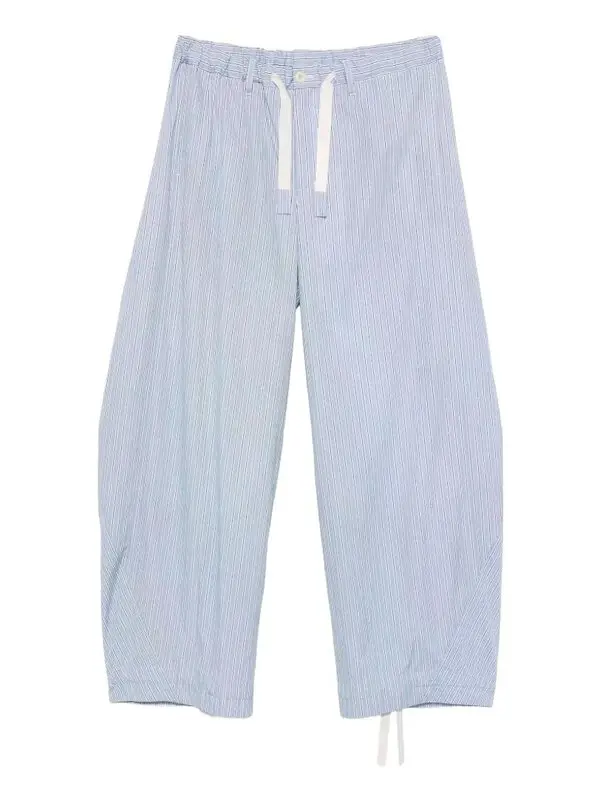 Sacai Striped Drawstring-waist Trousers - Blue