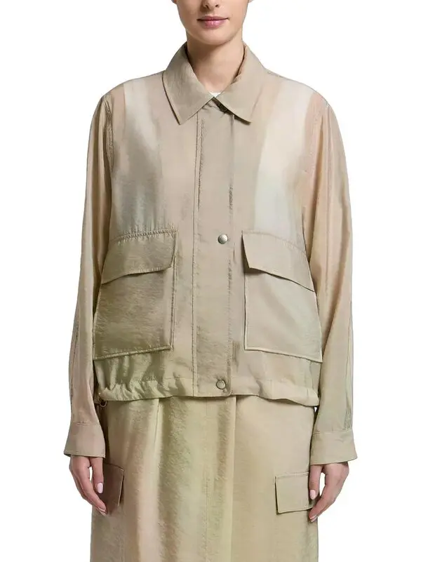 Peserico Sheer-paneled Pocket Jacket - Neutrals