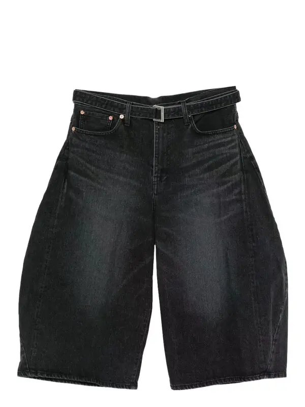 Sacai Belted Barrel-leg Shorts - Black