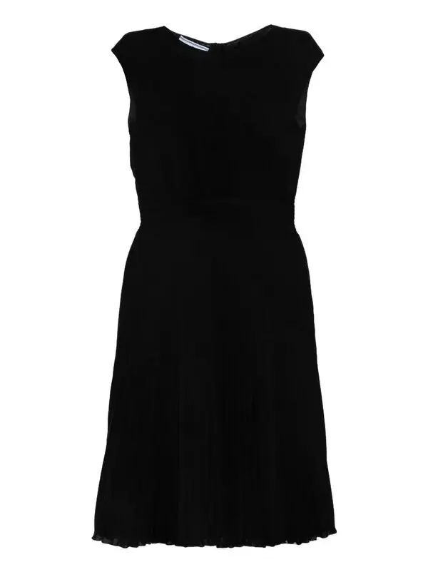Prada Pleated Sleeveless Dress - Black