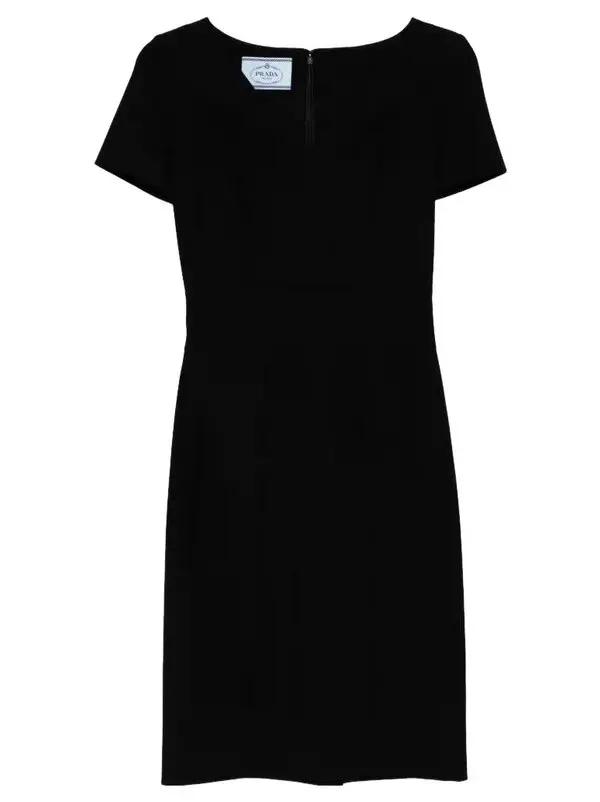 Prada V-neck Short-sleeve Dress - Black