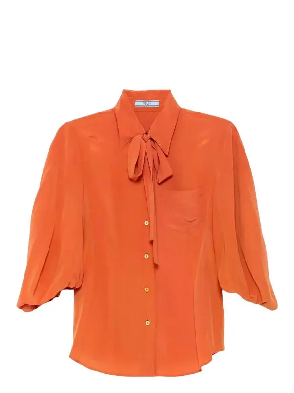 Prada Tie-detail Shirt - Orange