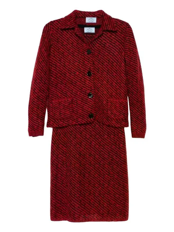 Prada Textured Knit Three-piece Set - Red