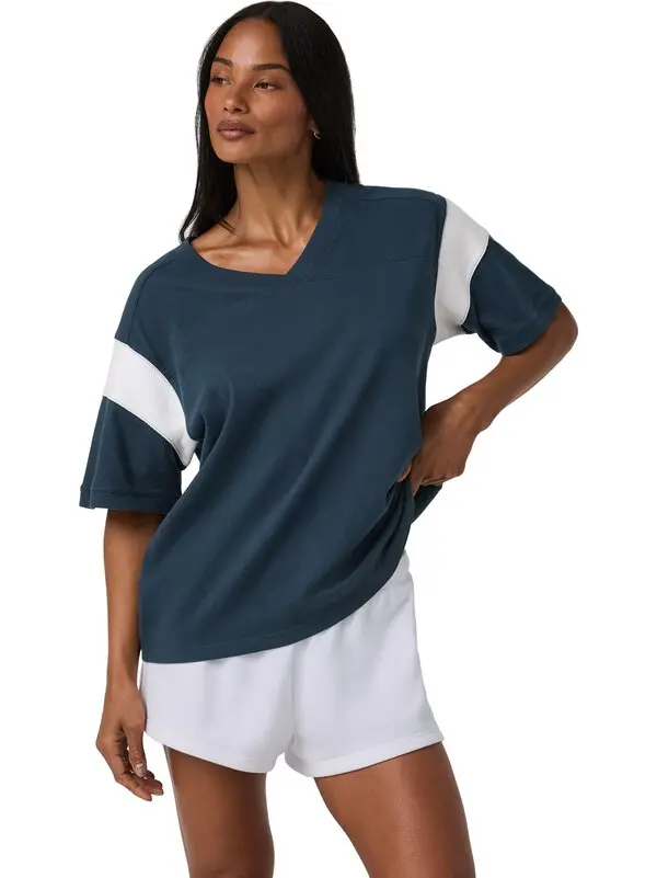 Vuori Heavyweight Cotton Varsity T-shirt - Ocean Blue
