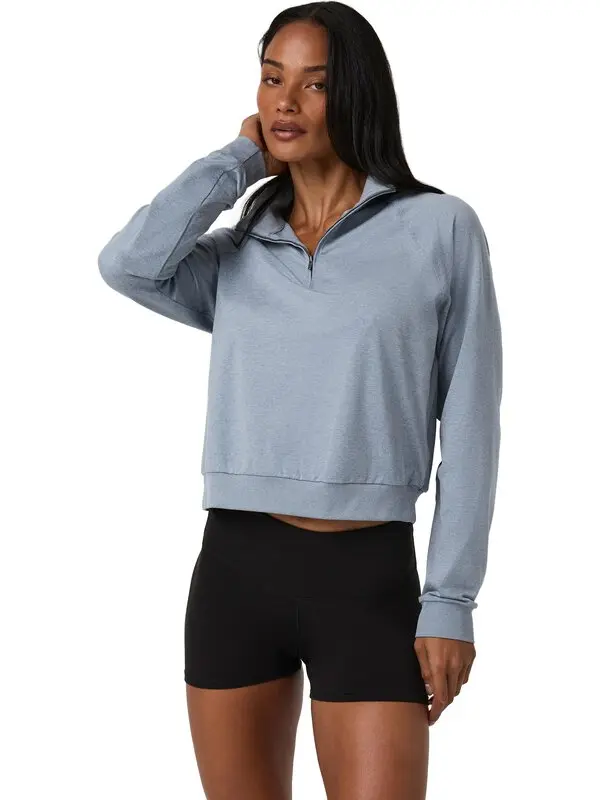 Vuori Halo Half Zip Jacket - Coastal Fog Heather