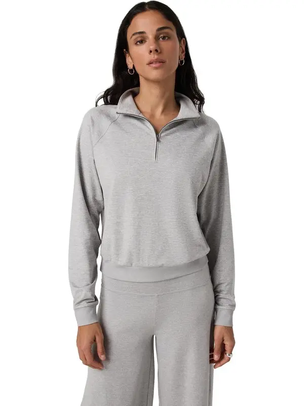 Vuori Halo Half Zip Jacket - Pale Grey Heather