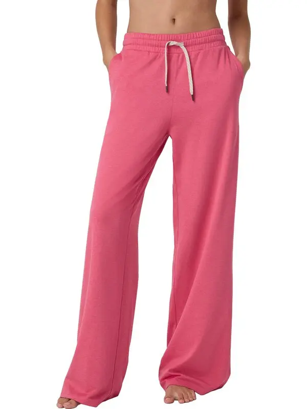 Vuori Halo Essential Wide-leg Pants - Sunset Pink Heather