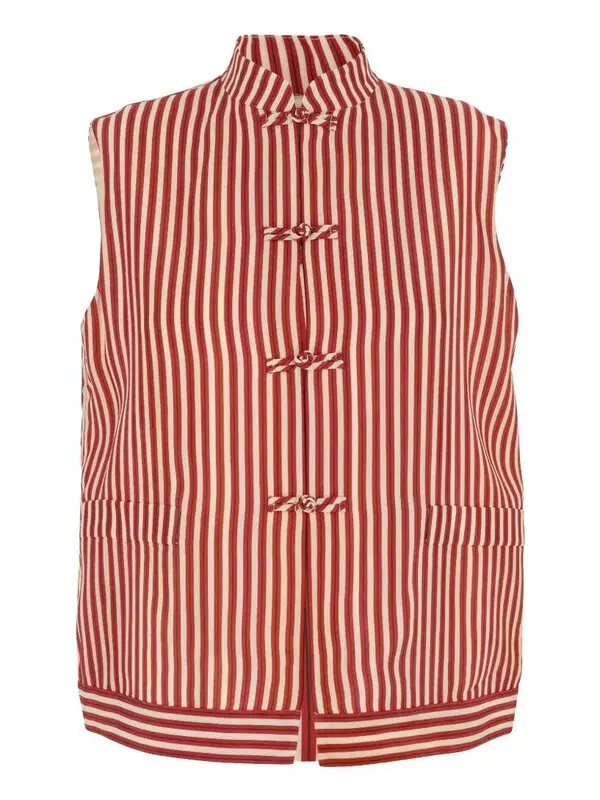 HUI MILANO Lorenzo Striped Vest - Red