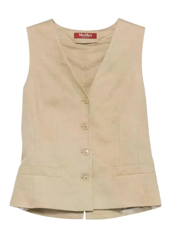 Max Mara Carnet V-neck Waistcoat - Neutrals