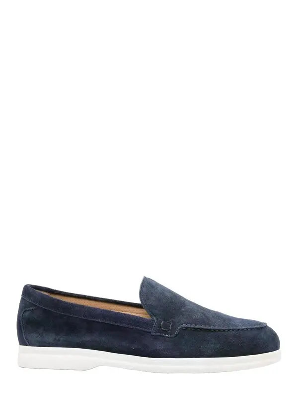 DOUCAL'S Almond-toe Suede Loafers - Blue