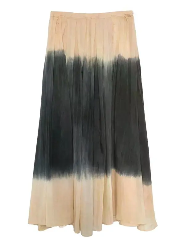 ROBERTO COLLINA Pleated Tie-dye Skirt - Neutrals
