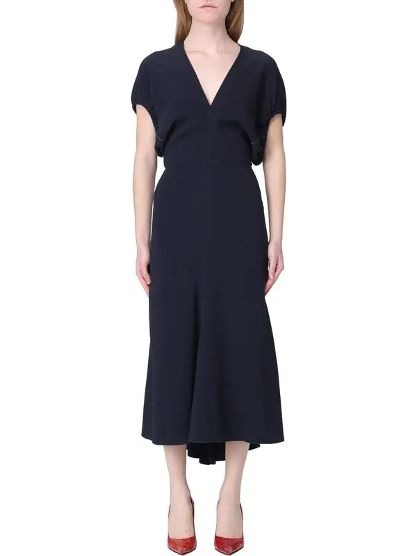 Victoria Beckham V-neck Midi Dress - Blue
