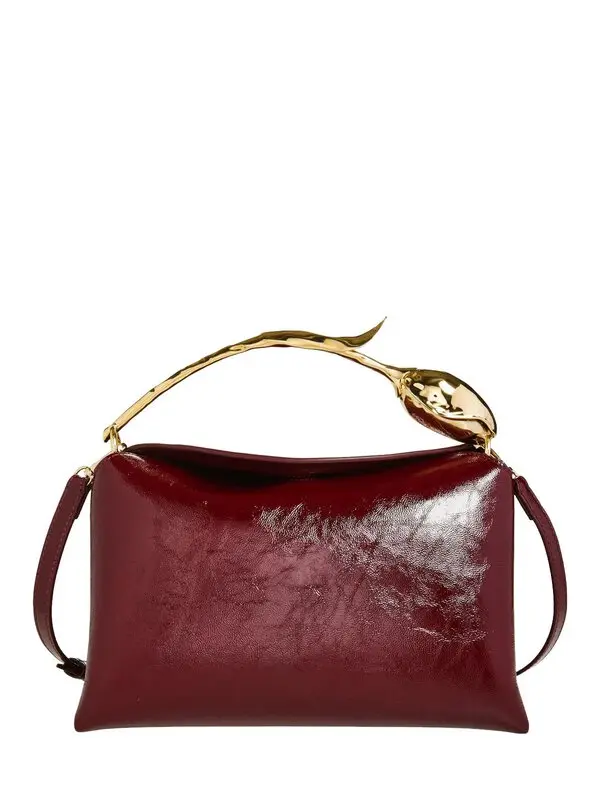 Erdem Medium Bloom Leather Handbag - Ruby Red