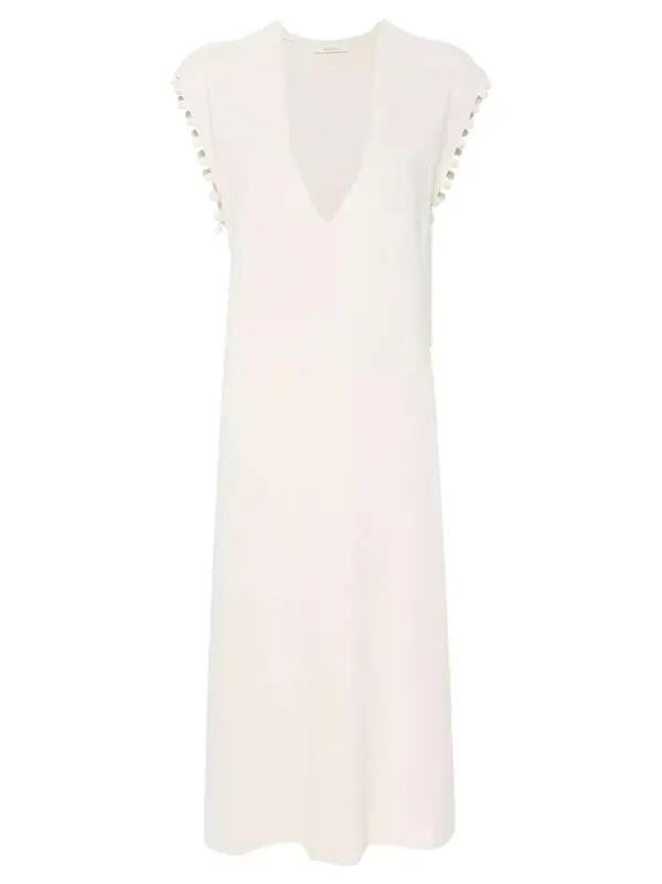 Max Mara Crochet-trim Cotton Midi Dress - Neutrals