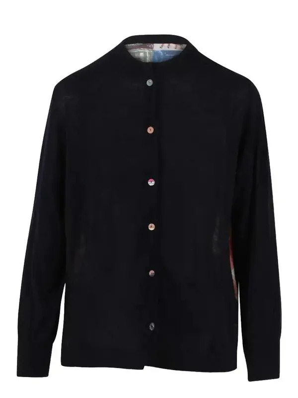 YOSHI KONDO Graphic-print Button-up Cardigan - Blue