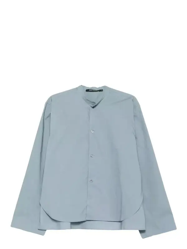 Sofie D'hoore Bayu Band-collar Curved-hem Shirt - Blue
