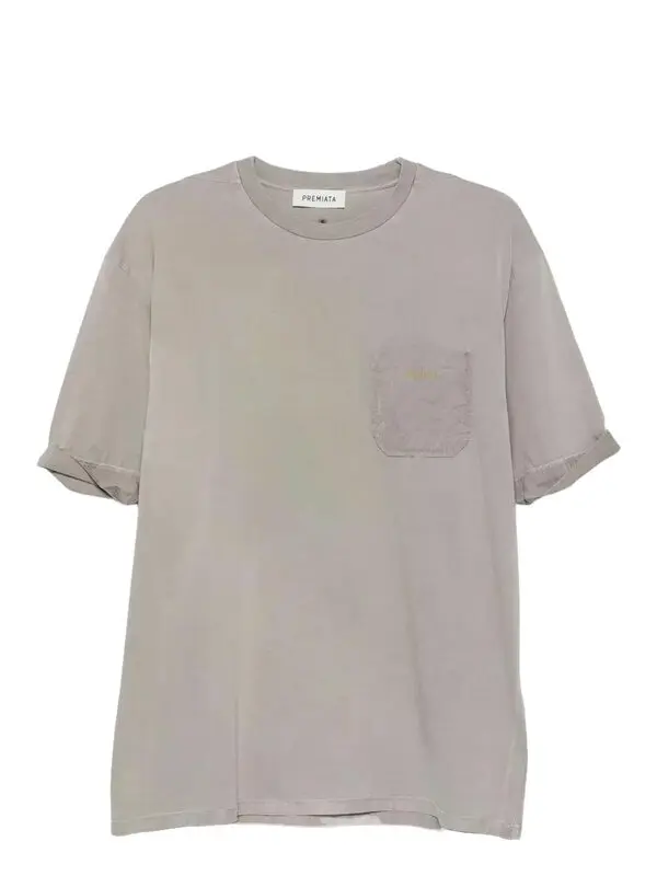 Premiata Logo-print Chest-pocket T-shirt - Grey