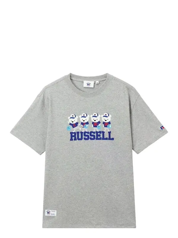 CHOCOOLATE Graphic-print Logo-patch T-shirt - Grey