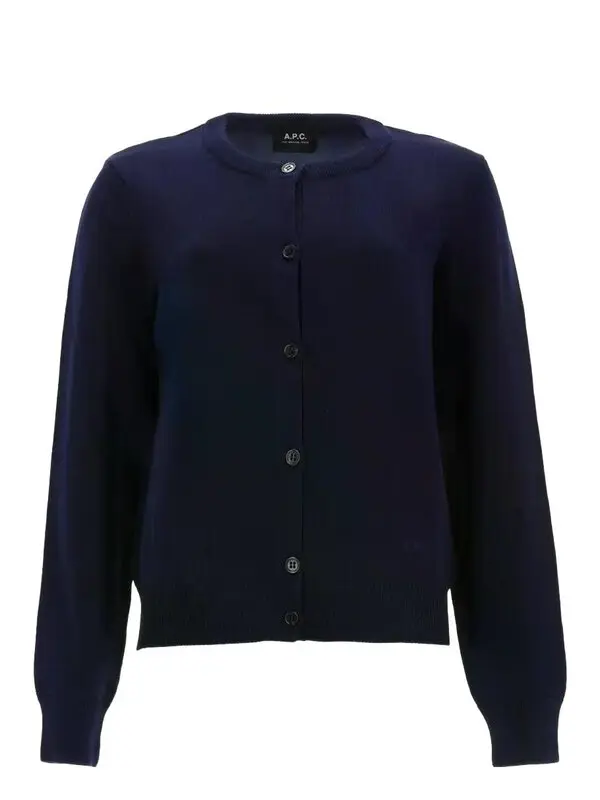 A.p.c. Leonie Button-up Knit Cardigan - Blue