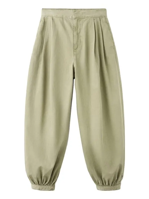Mango Souffle Balloon Jeans - Khaki Green