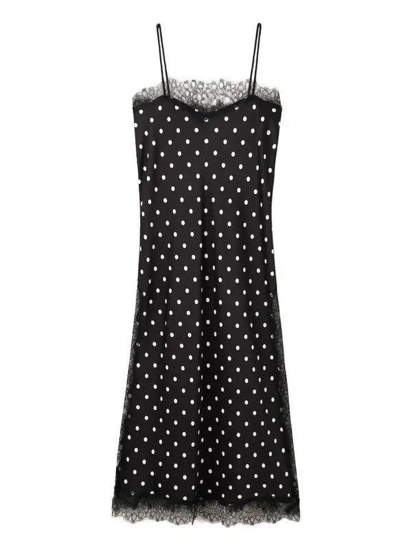 Mango Polka Dot Longline Tunic - Black