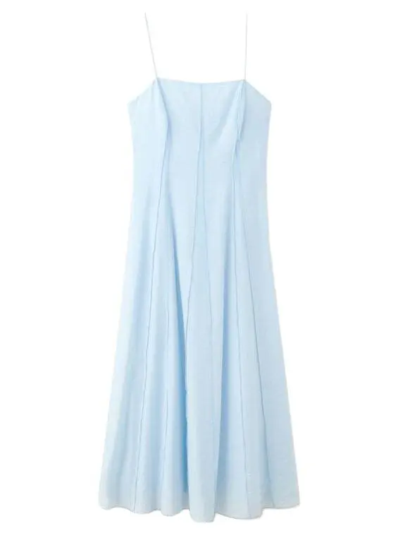 Mango Strapless A-line Dress - Sky Blue