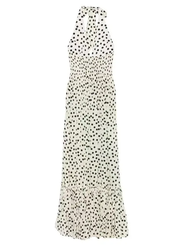 LESLIE AMON Polka-dot Maxi Dress - Neutrals