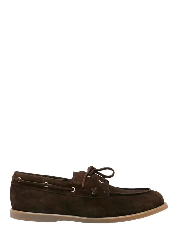 Etro Lace-up Suede Boat Shoes - Brown