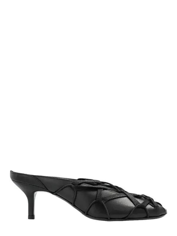 IRO PARIS Lace-up Kitten Heel Mules - Black