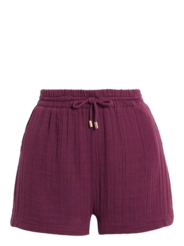 Melissa Odabash Abbie Cotton-gauze Shorts - Burgundy