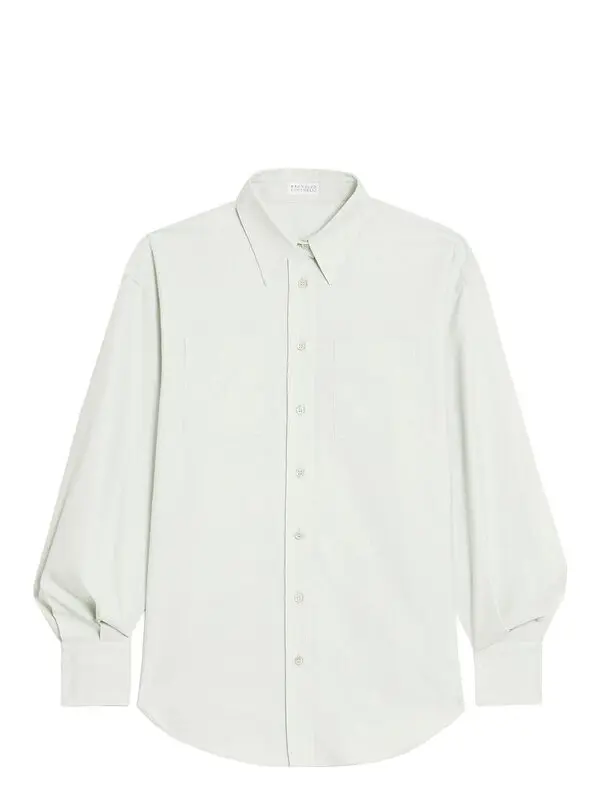 Brunello Cucinelli Cotton Oxford Shirt - Mint