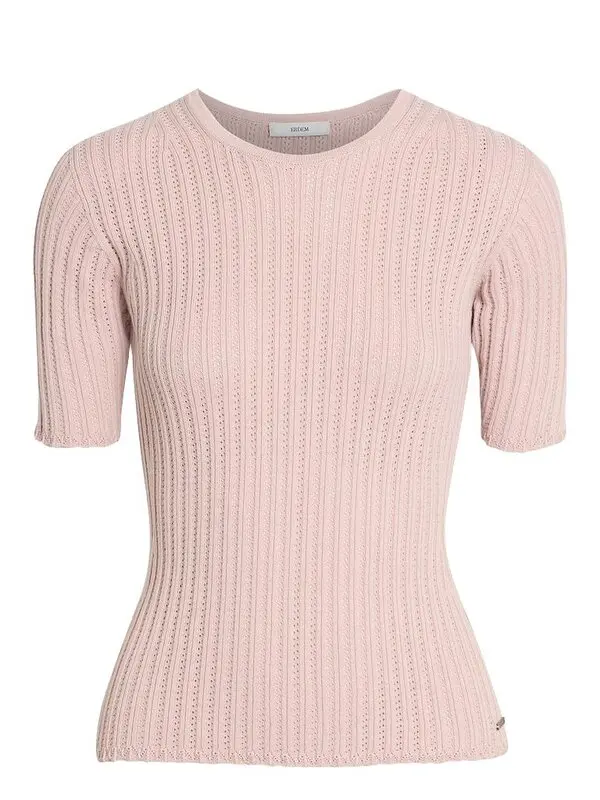 Erdem Pointelle-knit Cotton Top - Blush