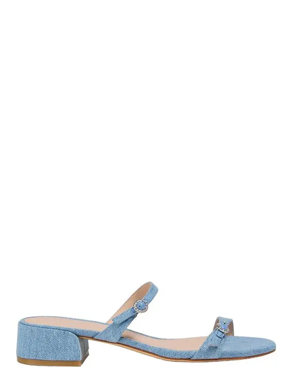 STUART WEITZMAN Ginger Mules - Light Denim