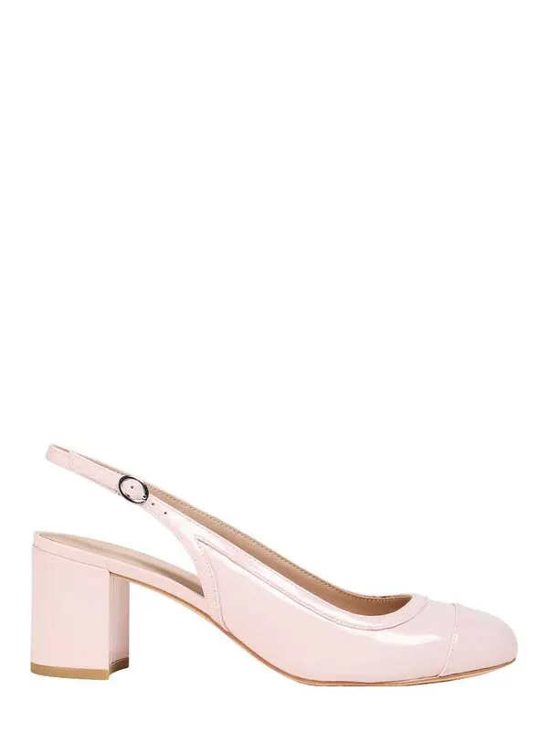 STUART WEITZMAN Celina 60 Patent-leather Slingback Pumps - Baby Pink