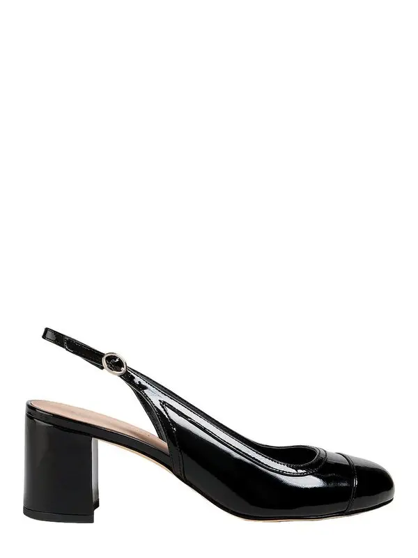 STUART WEITZMAN Celina 60 Patent-leather Slingback Pumps - Black