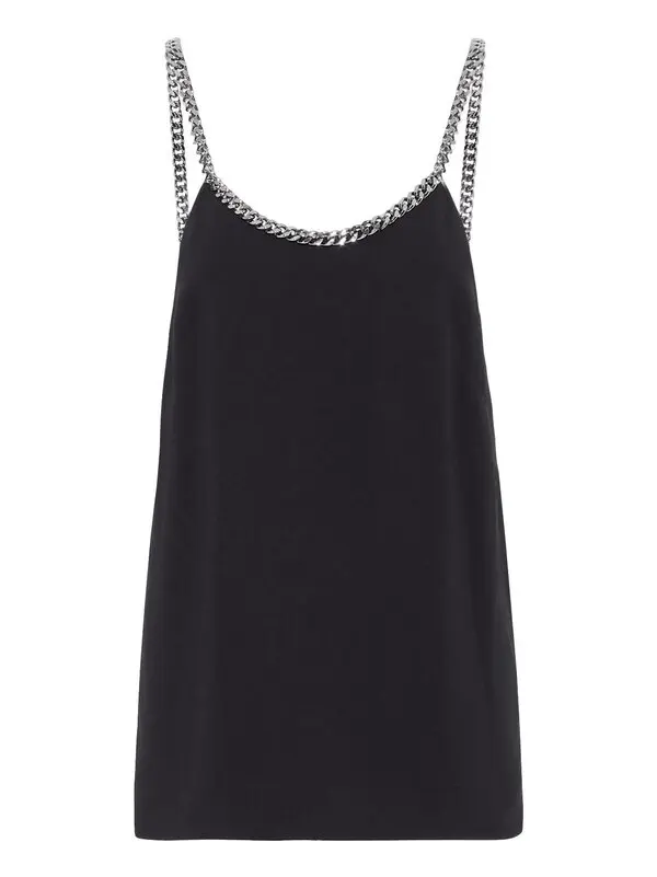 Stella McCartney Chain-trimmed Cady Top - Black