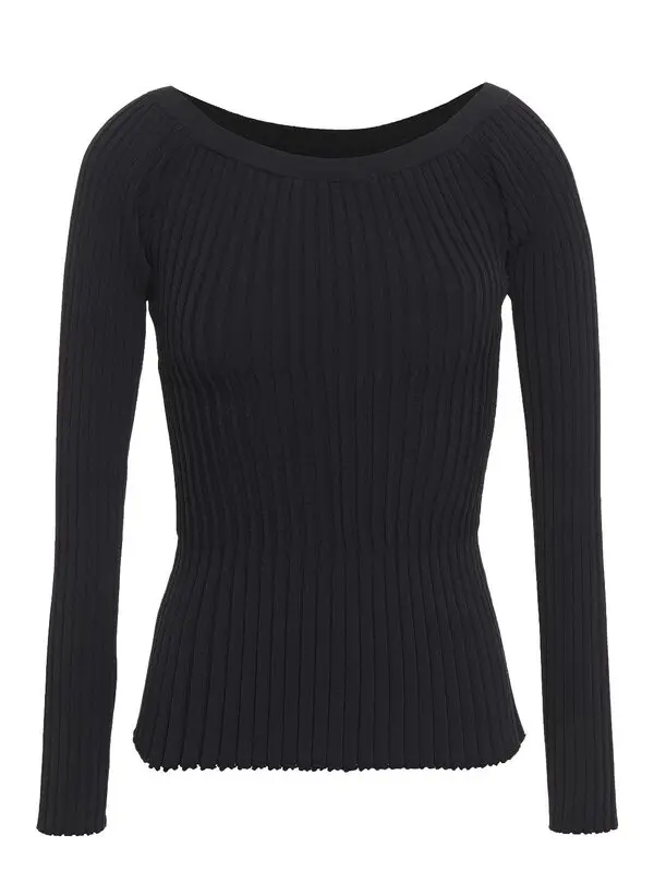 Altuzarra Ribbed Stretch-knit Top - Black