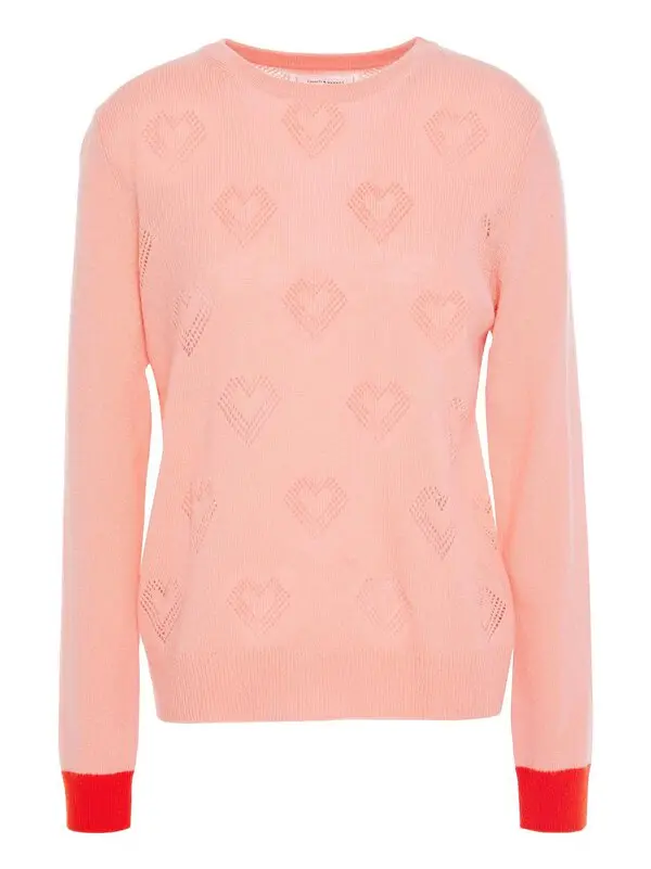 Chinti & Parker Pointelle-knit Wool And Cashmere-blend Sweater - Blush