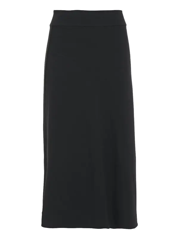 Victoria Beckham Pleated Stretch-crepe Midi Skirt - Black