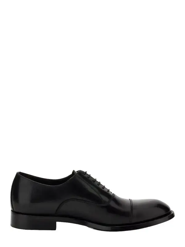 Boggi Milano Buffed Leather Oxford Shoes - Black