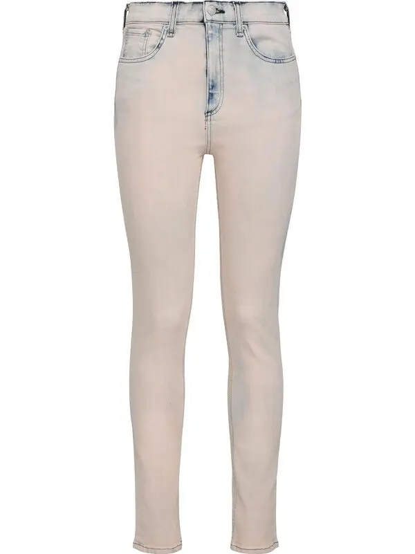 Rag & Bone The Skinny Bleached High-rise Jeans - Blush